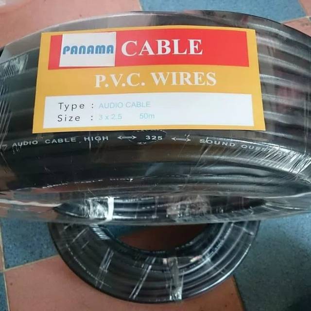 Fiber power cable 3X2.5 per roll 50 yards black panama | Shopee Singapore