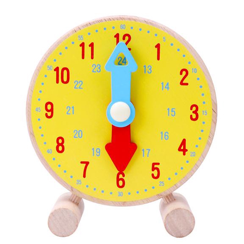 Handmade Wooden Clock Toys For Children Learn Time Clock Educational ...