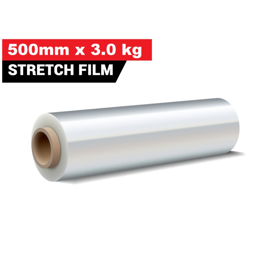 Stretch Film Wrapping Roll Plastic Pallet Wrap 3kg x 500mm (23 Micron ...