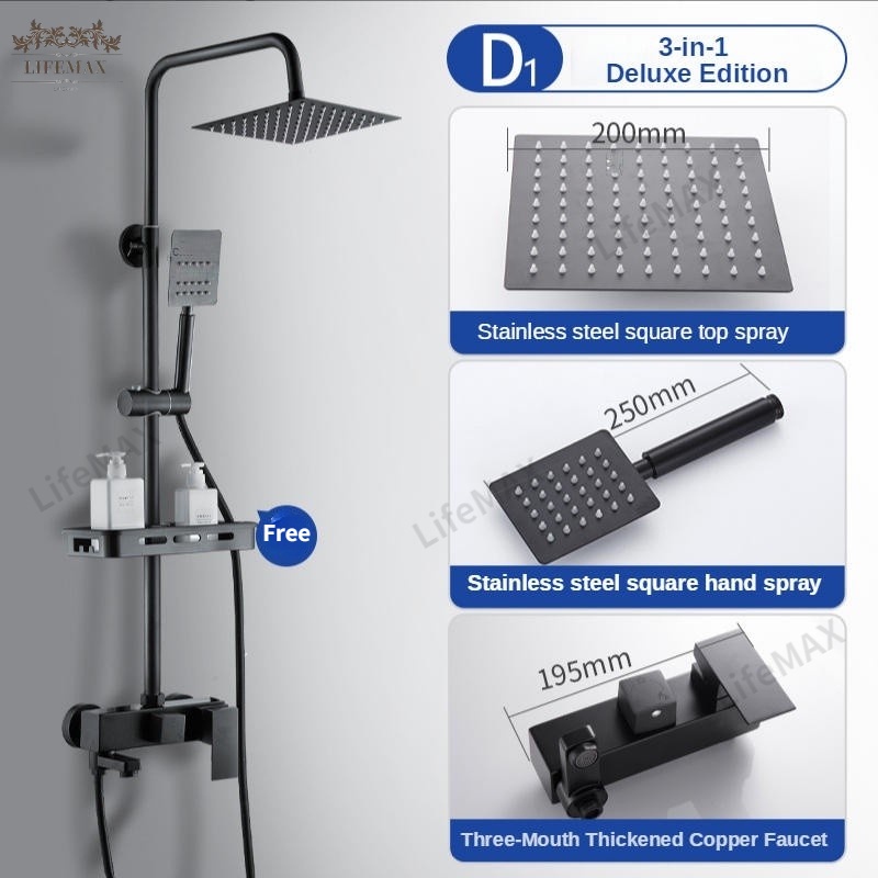 [SG]Stainless Silver Series Rain Shower Set Bathroom Home RainFall ...