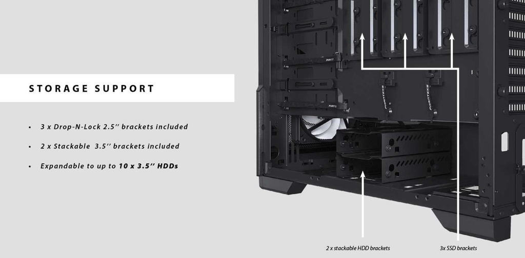 Phanteks Eclipse P500 Air ATX case Black/White (1 YEAR WARRANTY BY ...