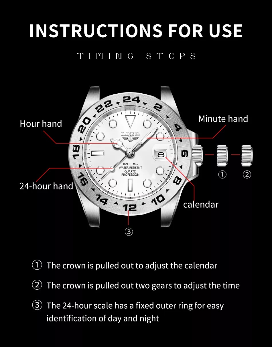 LIGE Watch for Men Original Waterproof Business Simple Fashion Luminous Calendar Stainless Steel ...