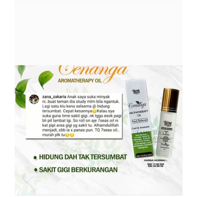 cenaga oil /aromatherapy jrm by bonda rozita Ibrahim jrm 💯 Ori original ...