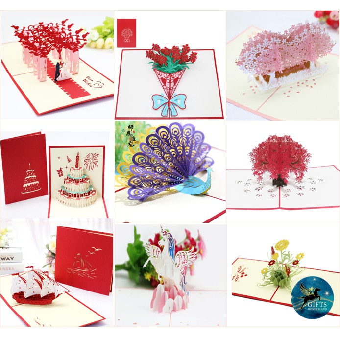 [SG Stock]High Quality 3D pop up cards for Birthday Mother's Day ...