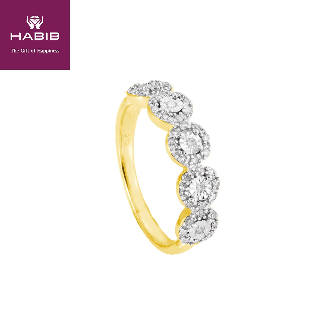 HABIB Blingtastic Diamond Ring in 375/9K Yellow Gold 25029 | Shopee ...