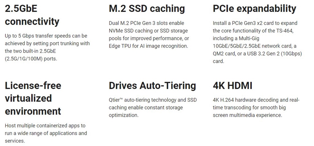 QNAP TS-464-8G 4-bay NAS with Intel Celeron, 8GB RAM & 2 x M.2 Slot. 3 ...