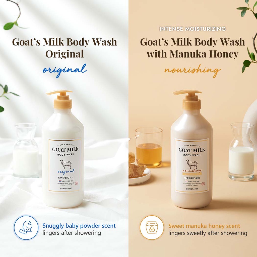 Korea Shower Mate Goat Milk Body Wash 800g - Original / With Manuka ...