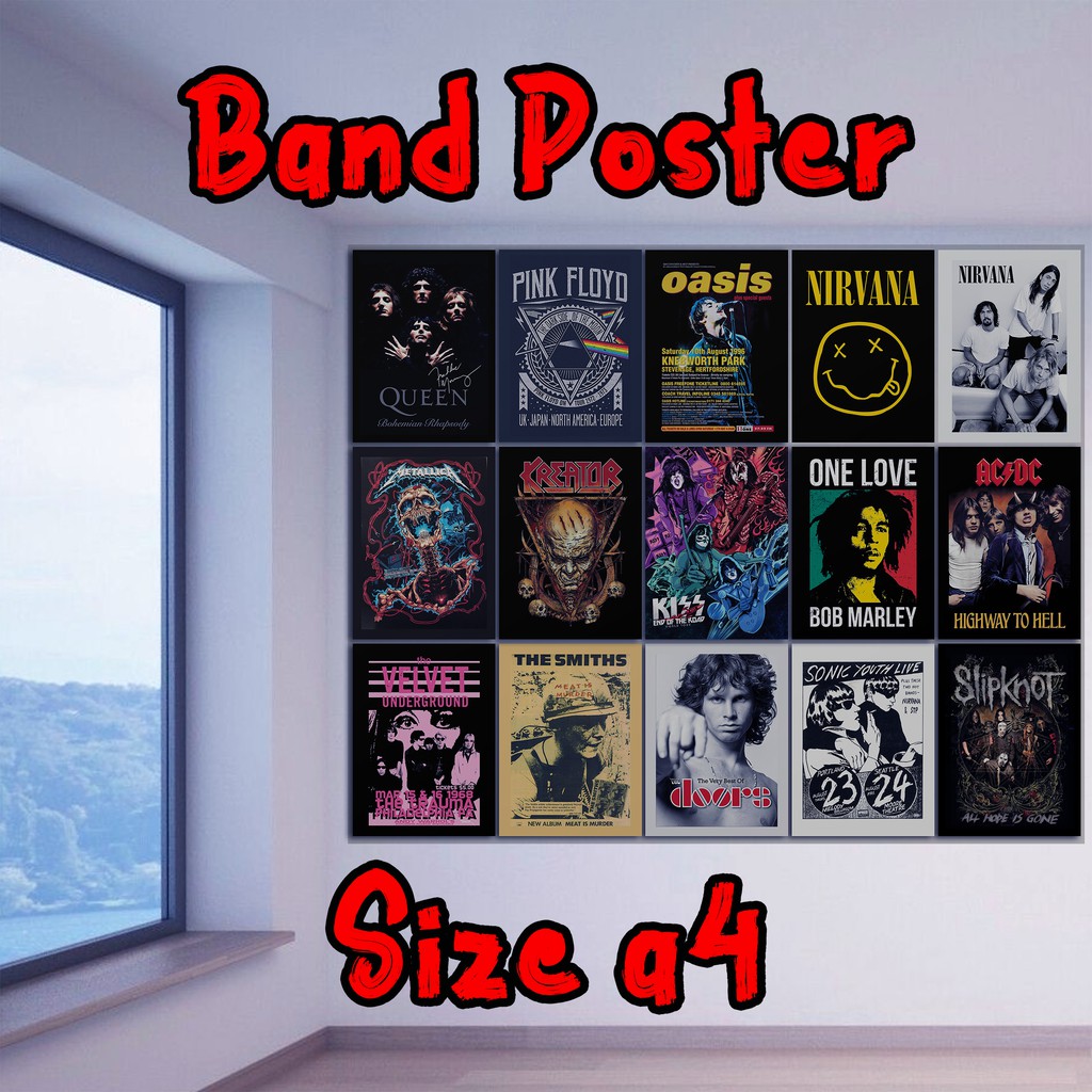 Collections Poster Band Album Nirvana, Metallica, Queen, Bob Marley ...