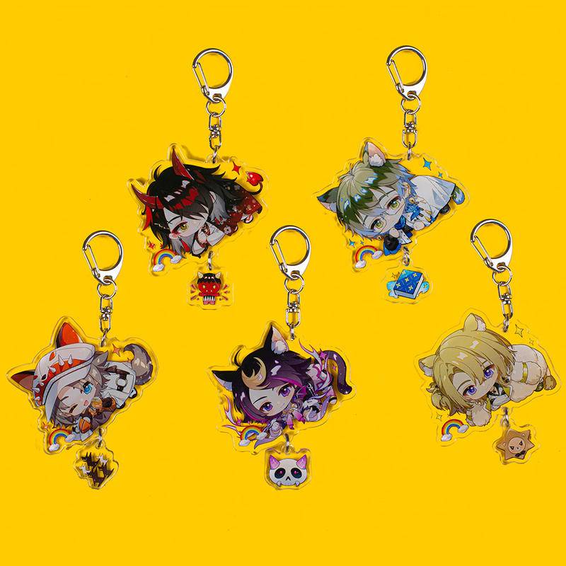 Anime Luxiem VTuber Vox Akuma Mysta Rias Cartoon Keychain Student ...