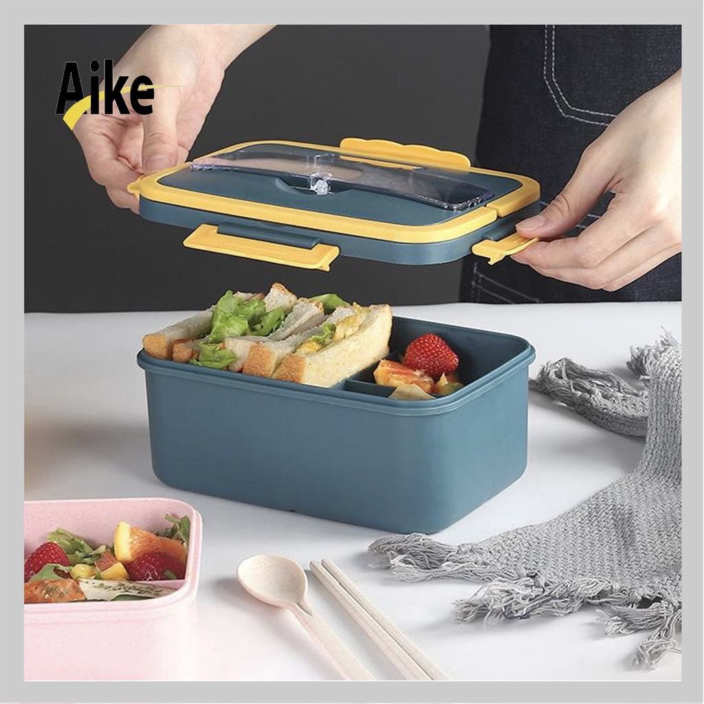 Korean Style Lunch Box FREE Cutlery Wheat Fiber Food Container Bento ...