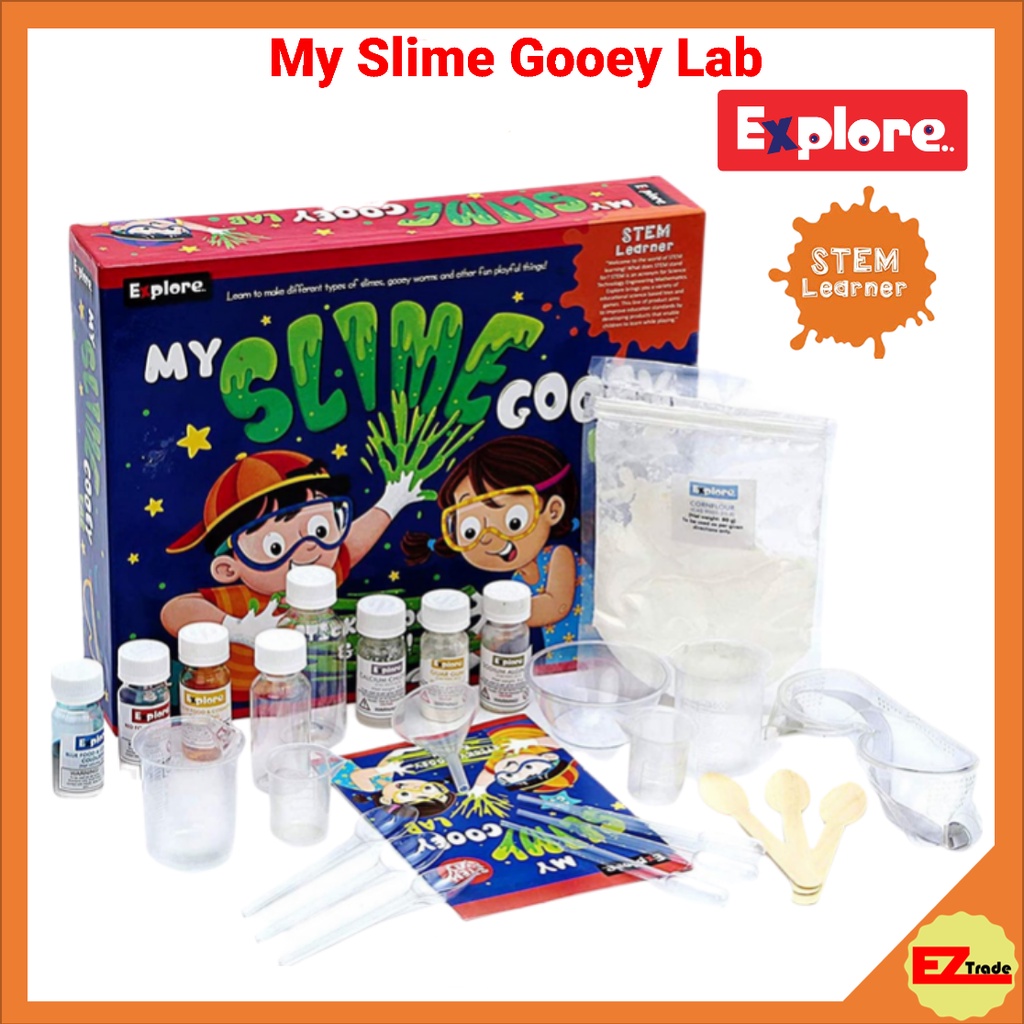 DIY Explore STEM Learner Kit - My Slime Gooey Lab - Create Gooey Worms, Flowing Slime, Bouncing ...