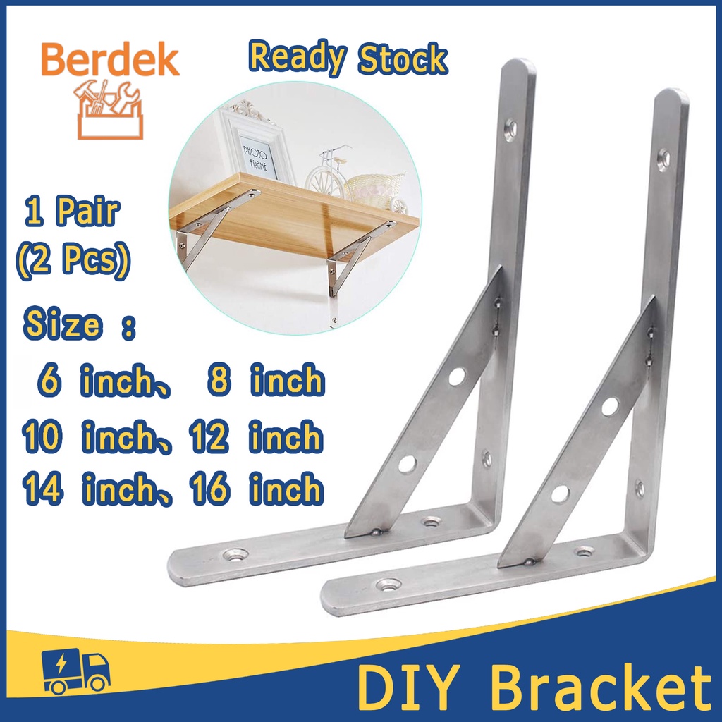 Stainless Steel L Bracket L-Shaped Shelf Support DIY Bracket Wall Shelf ...