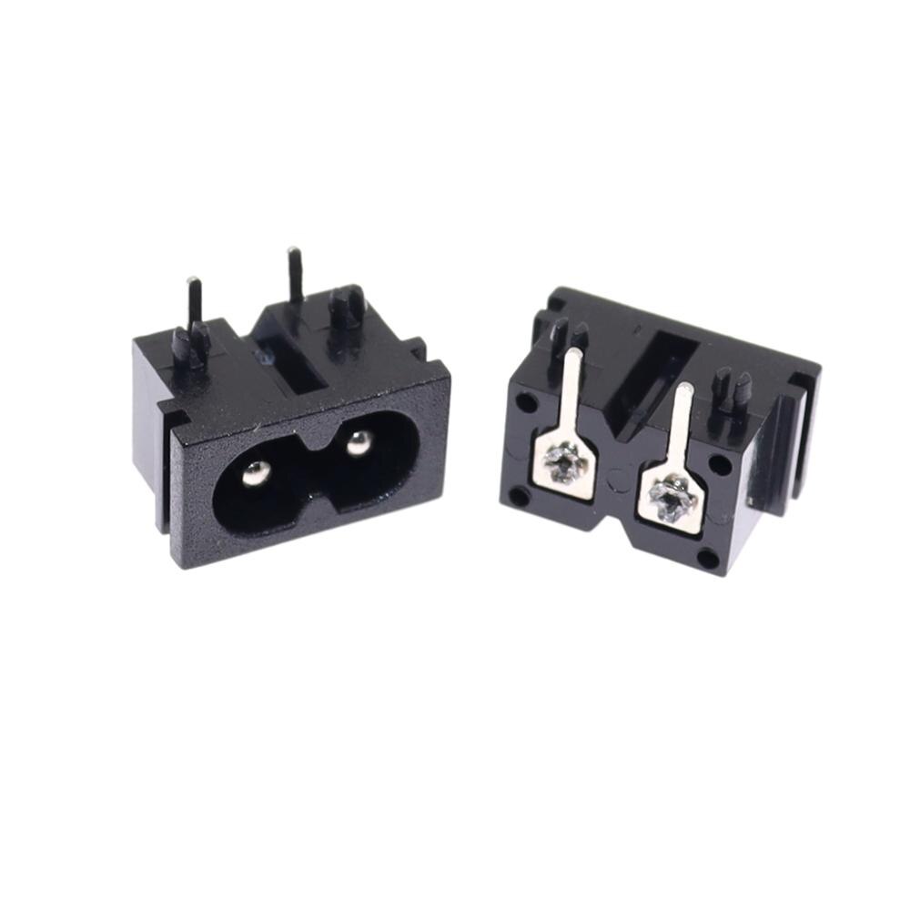 10pcs/lot IEC 60320 C8 AC Power Socket inlet split panel and 2 pin PCB ...
