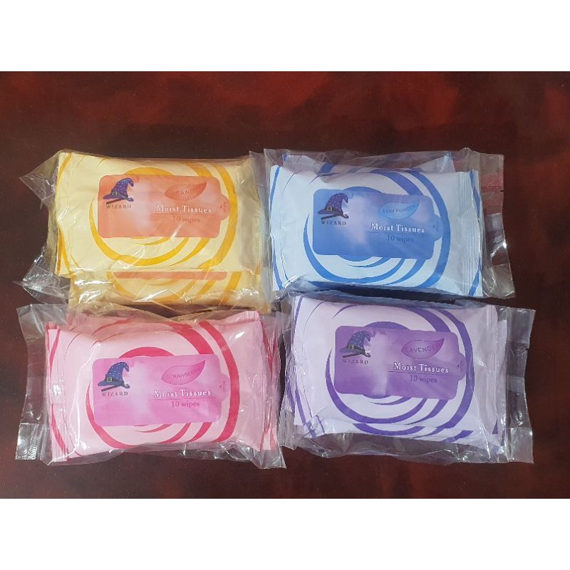 Disposable Wet Tissue / 4 pkt of 10 pcs in 1 / 4 different flavors ...