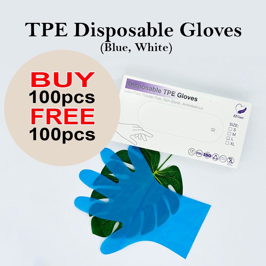 TPE EZ CARE 200PCS/ Disposable TPE Gloves / Food Grade / | Shopee Singapore