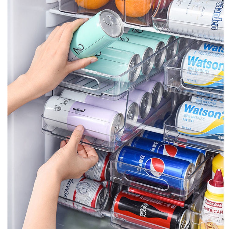 2 Layer Drink Can Fridge Storage Organizer Rack Beers Soda Bottle ...