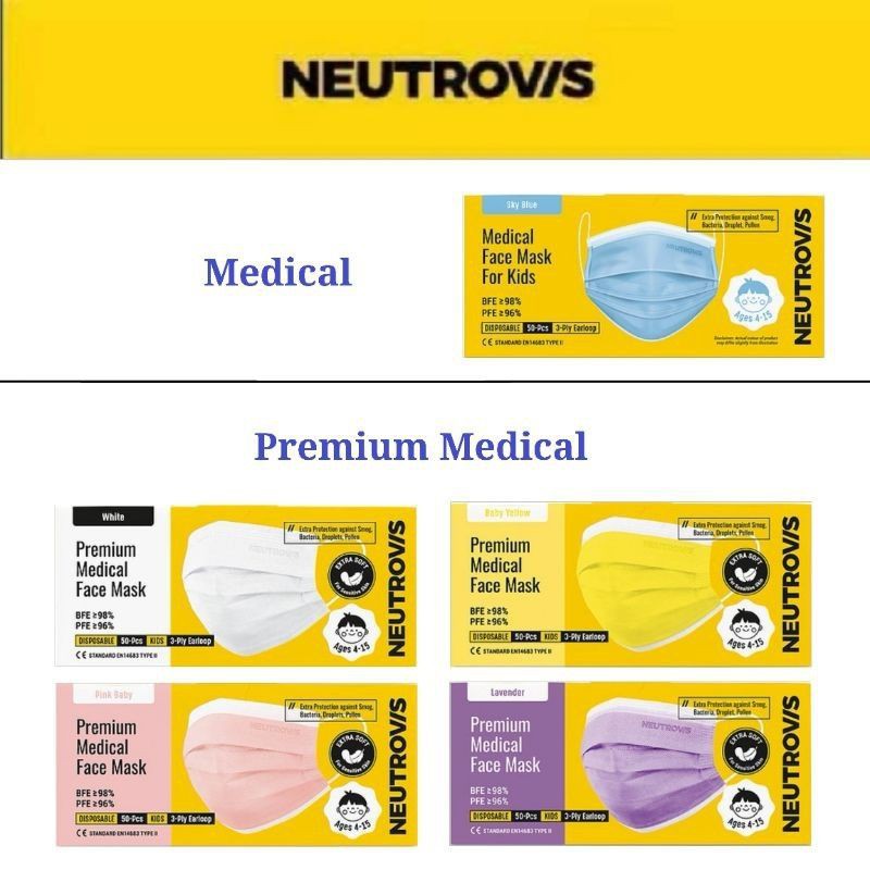 Neutrovis 3ply Kid Medical Face Mask (Extra Soft) 小孩子 三层 医用口罩 (Colour ...