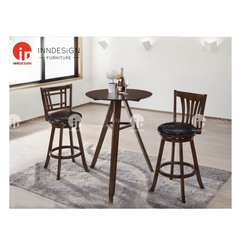 Bar Table With 2 High Chair (Free Delivery and Installation) | Shopee ...