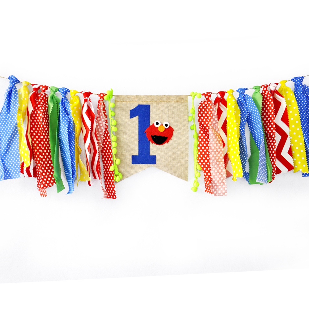 Sesame Street Elmo Cookie monster tassel flag Banner | Shopee Singapore