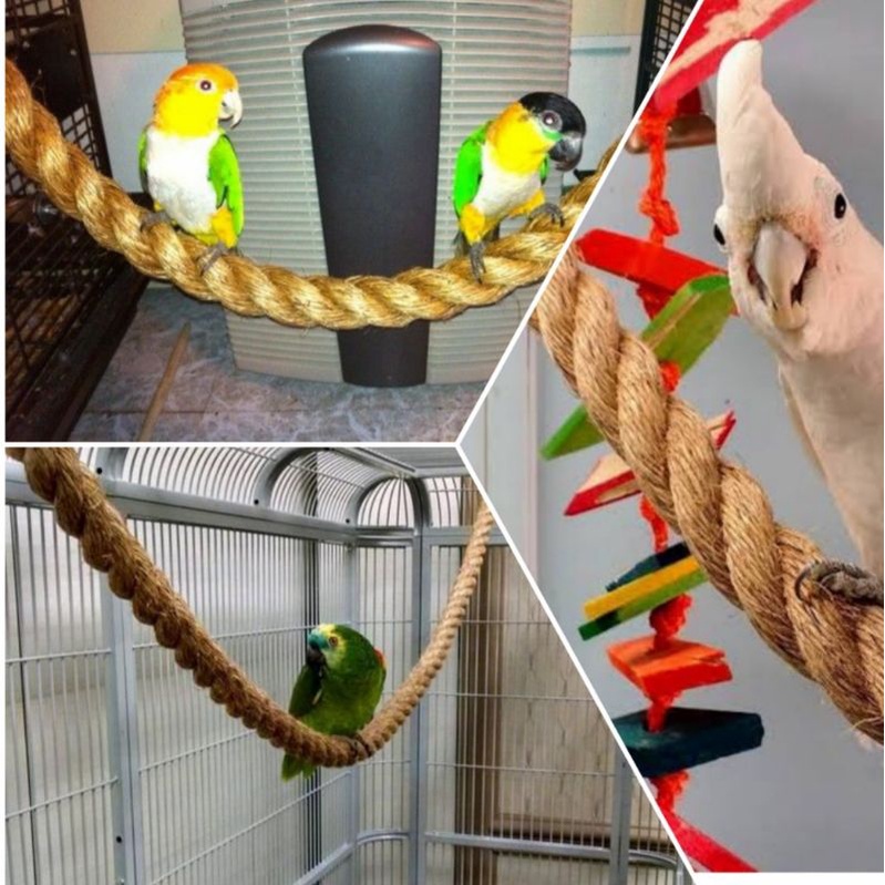 1 meter natural Fiber Rope Swing Toy parrot falk sunconure lovebird ...