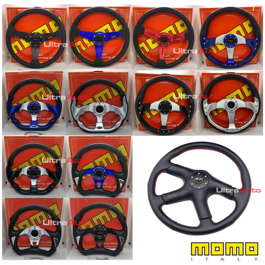 MOMO Steering 13 Inch 14 Inch Steering Wheel 13" 14" inci PU Leather ...