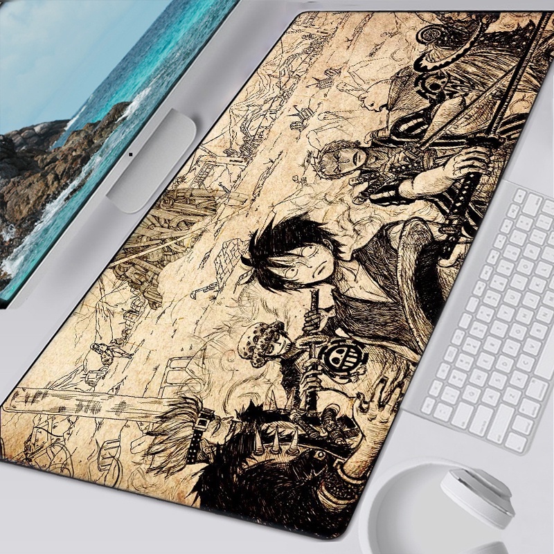 One Piece Cartoon Mouse Pad Anime Notbook Computer XL Mousepad Overlock ...