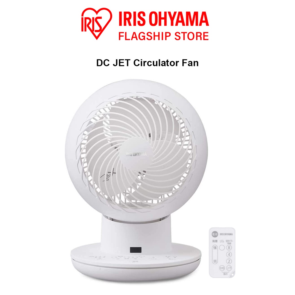 IRIS Ohyama - Compact, Powerful, Horizontal & Vertical Swing 6" DC JET Circulator Fan, PCF ...