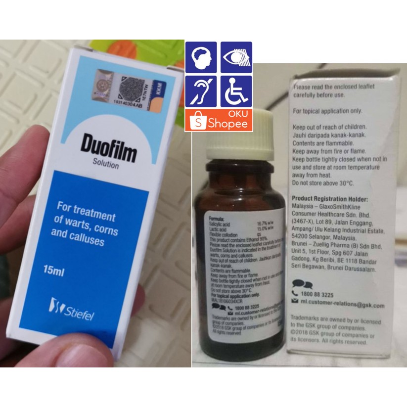 STIEFEL DUOFILM 15ml (Salicylic Acid And Lactic Acid Remover Corns And ...