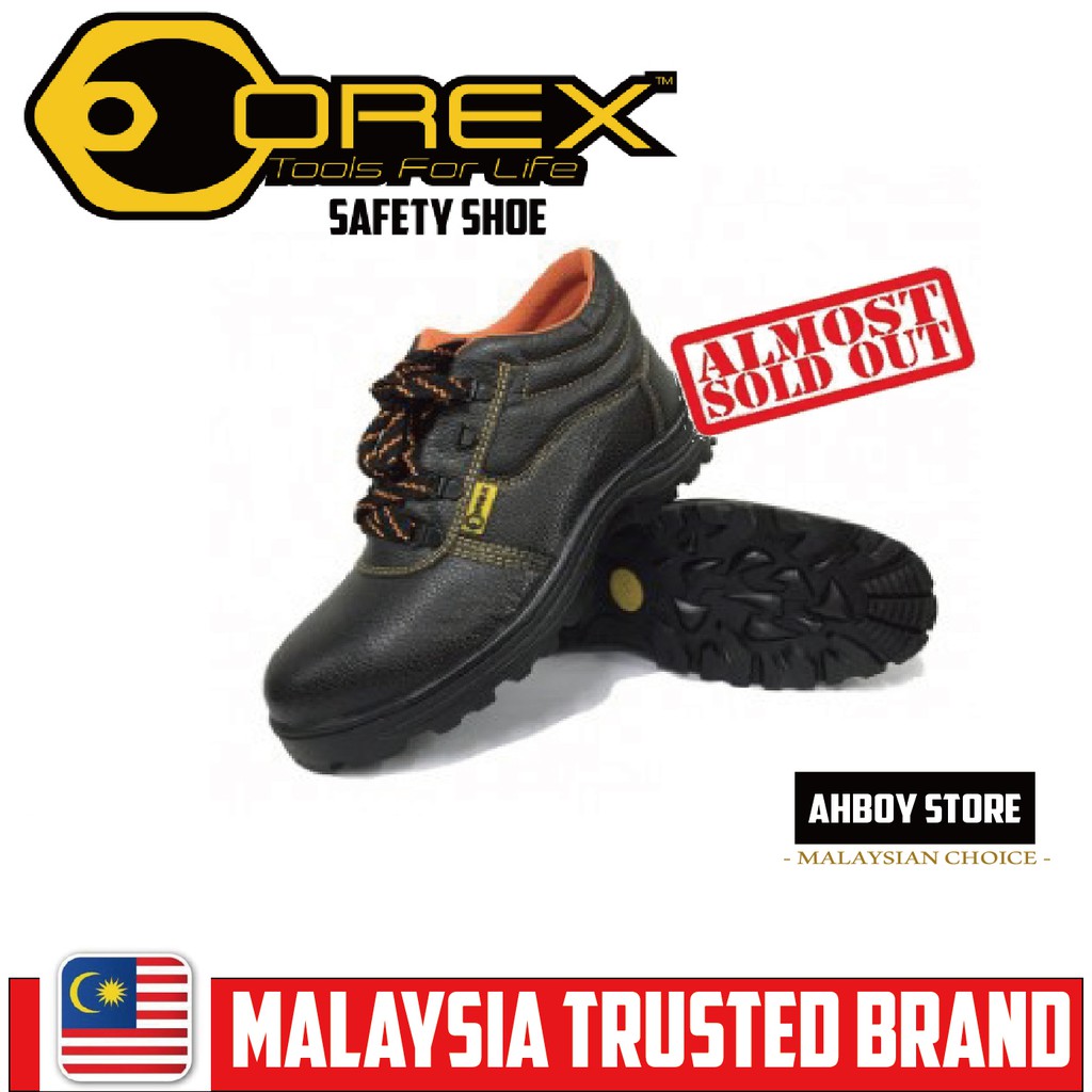 OREX SAFETY SHOES WITH STEEL TOE CAP AND MID SOLE Kasut (Black ...