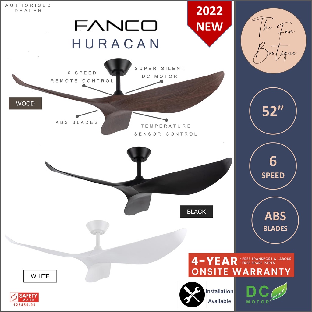 [NEW LAUNCH] FANCO Huracan - 52" Energy Saving DC Motor Ceiling Fan ...
