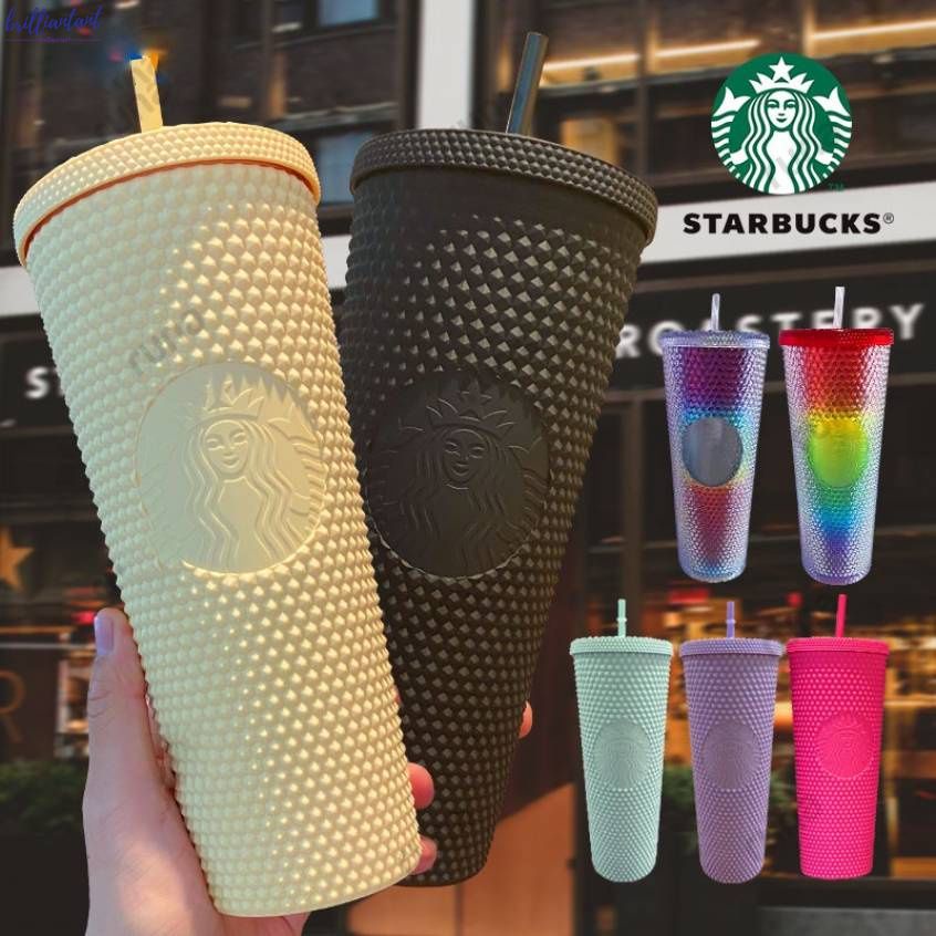 Starbucks Tumbler Reusable Straw Cup water bottle Frosted Durian Series ...