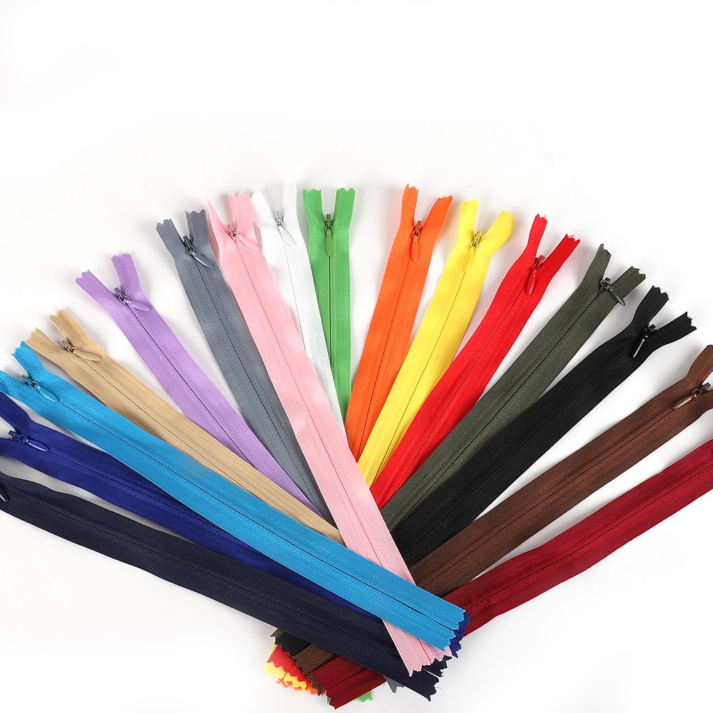 10pcs/bag 28cm 35cm Long Invisible Zippers DIY Nylon Coil Zipper For ...