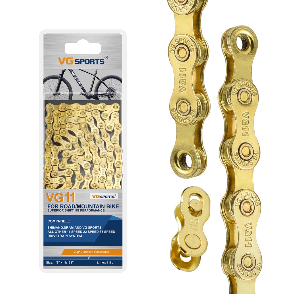 VG Sports Bicycle Chain 8 9 10 11 Speed Silver Gold Rainbow MTB ...