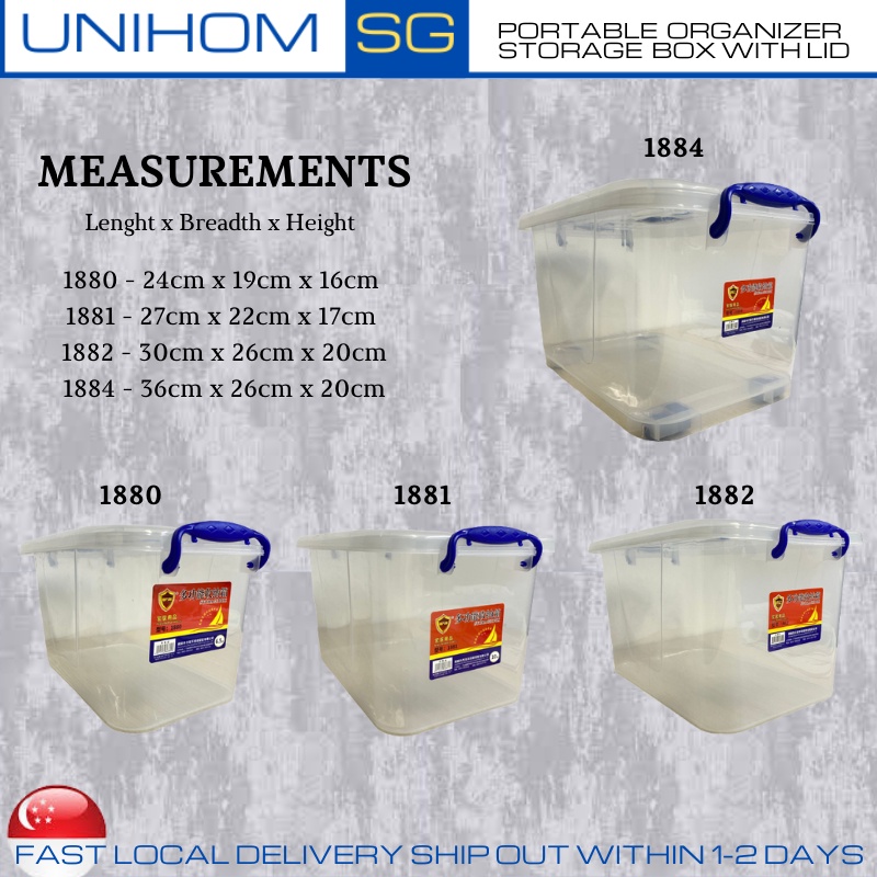 UnihomSG [ReadyStock] Transparent Portable Stackable Organizer ...