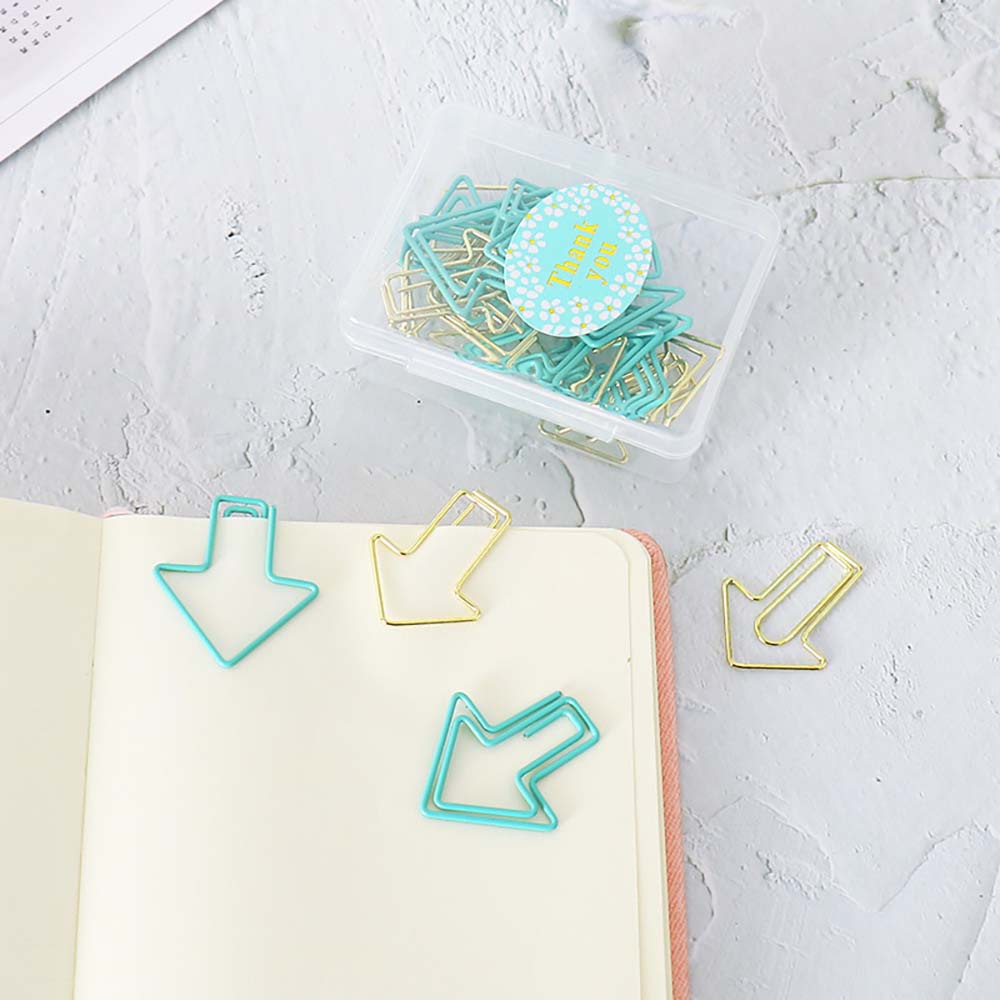 20Pcs Metal Material Arrow Heart Paper Clips Cute Bookmark Clip Office ...