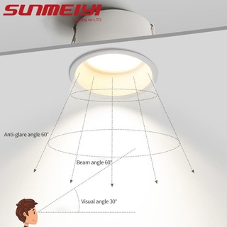 Round Anti-Glare Led SMD2835 Recessed Downlights 7w 10w Hole Size 7cm ...