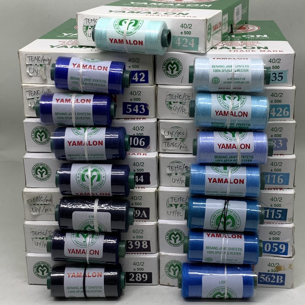 Yamalon Sewing Thread 500 Yards - Blue | Shopee Singapore