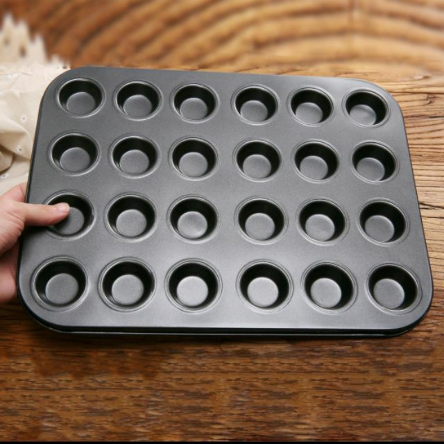 24 Holes Non Stick Mini Cup Cake Tray Muffins Tray DIY | Shopee Singapore