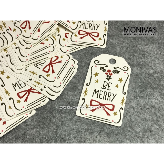 Be Merry Christmas Gift Tags Xmas Present Mini Message Card (10pcs ...