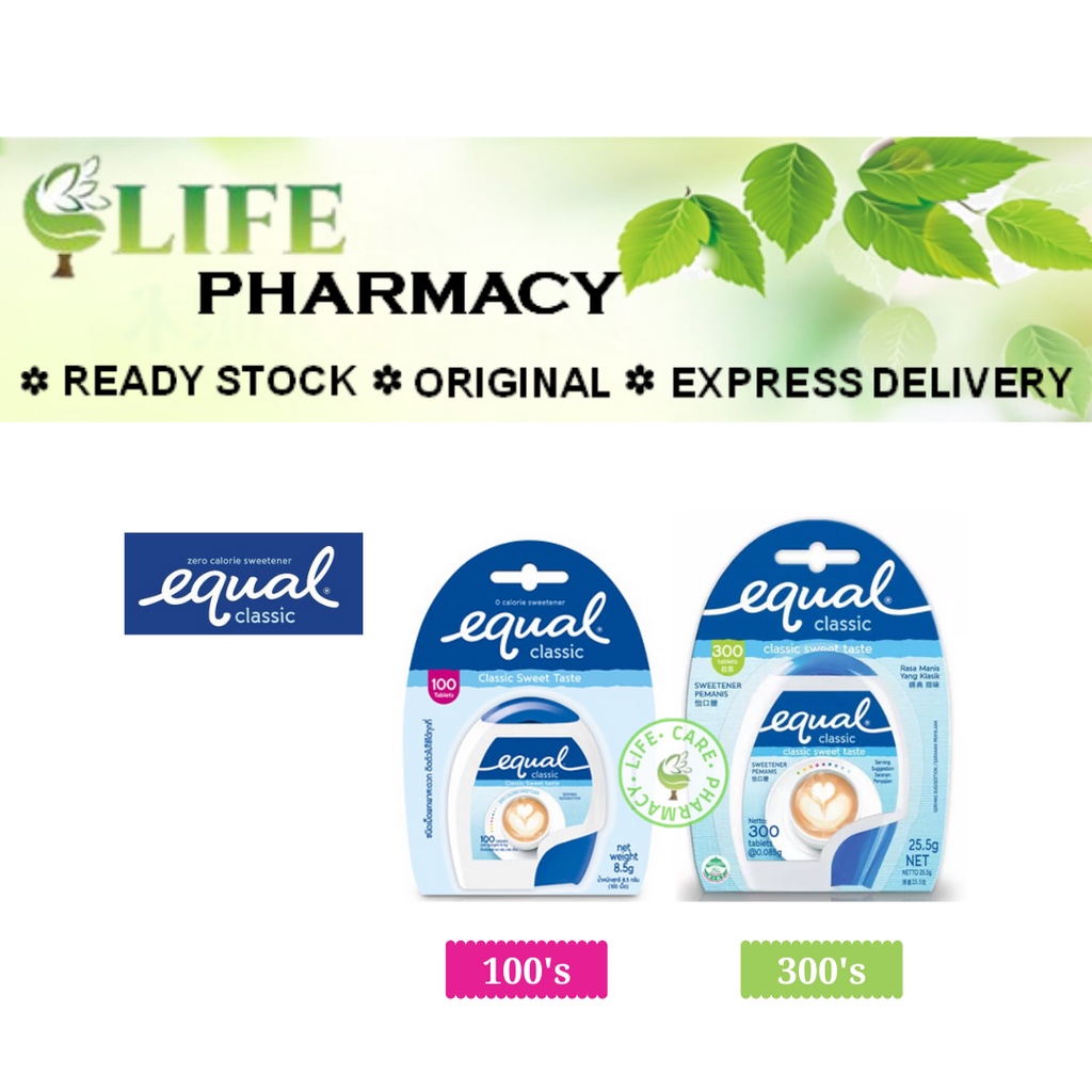 Equal Classic Sweetener 100/300 Tablets SUITABLE FOR DIABETIC PATIENTS ...