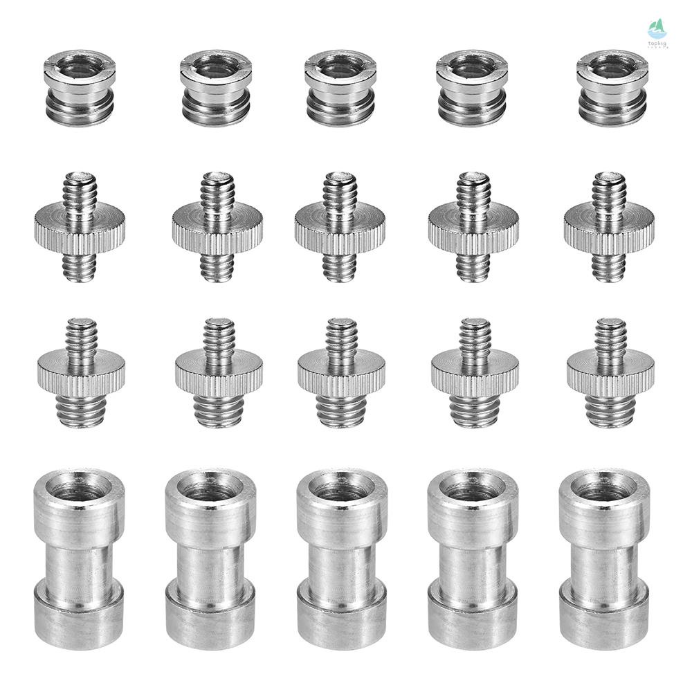 1/4"-20 to 3/8"-16 Threaded Screw Adapter Converter Female Spigot ...