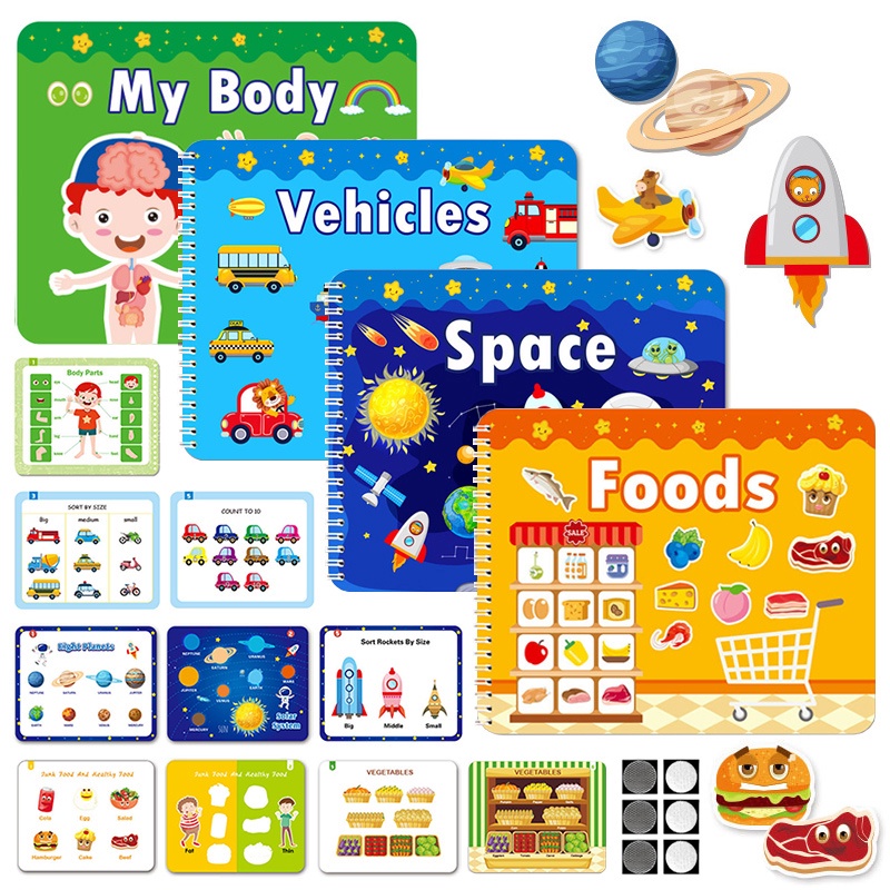 Kids Puzzle Game Velcro Baby Busy Book Montessori Early Education ...