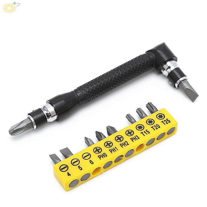 10 in 1 Socket Screwdriver L-shaped Angle Head Twin Wrench Driver Torx ...