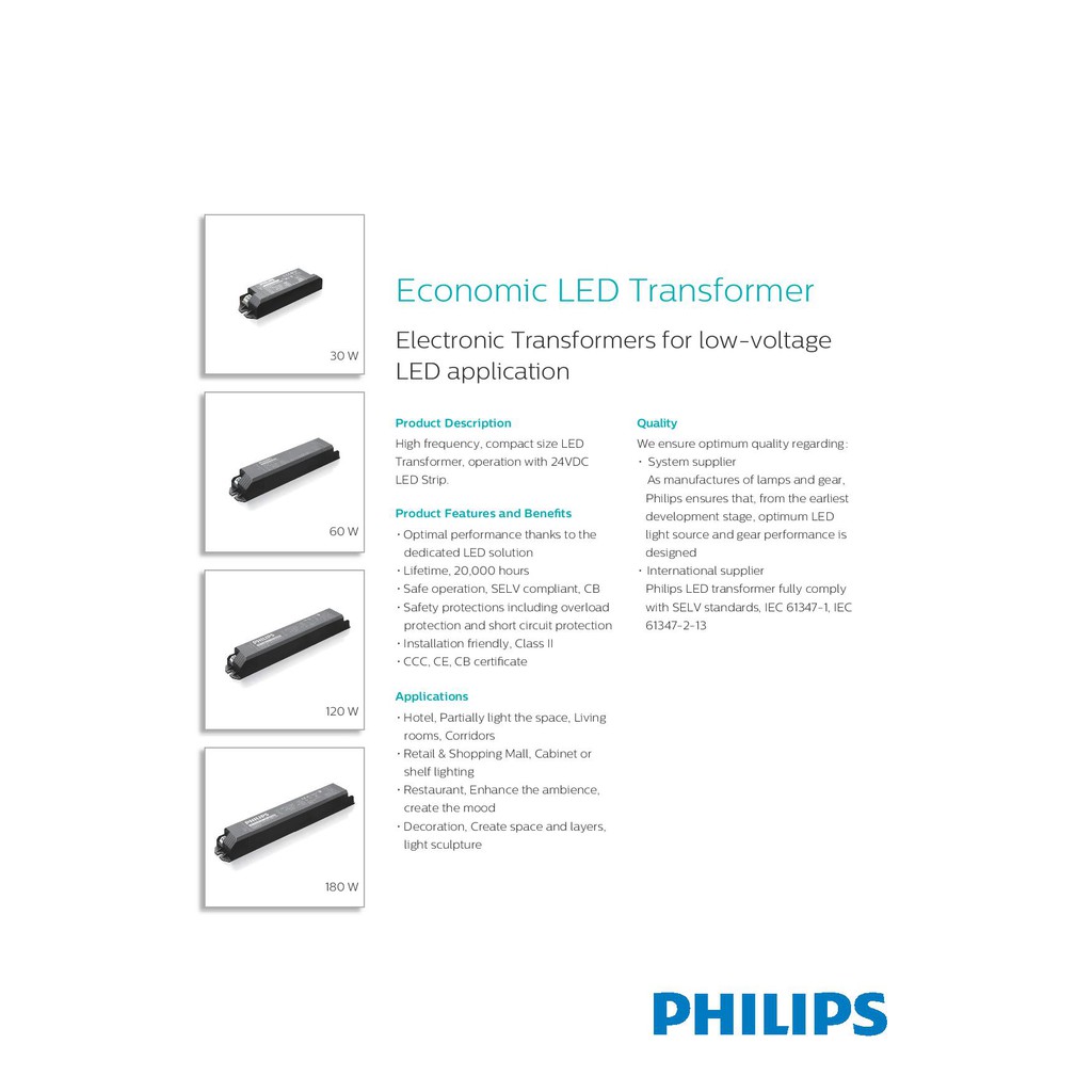 Philips 24V LED Transformer/ LED Driver for LED strip/ Power supply ...
