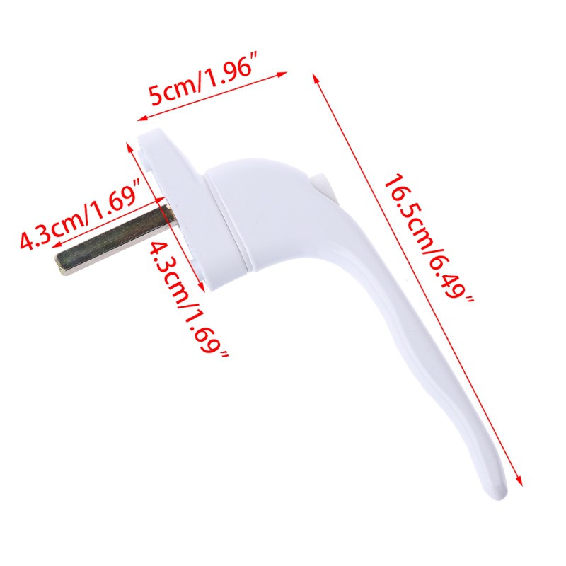 WER UPVC White Universal Espag Window Handle - Key Locking For Double ...