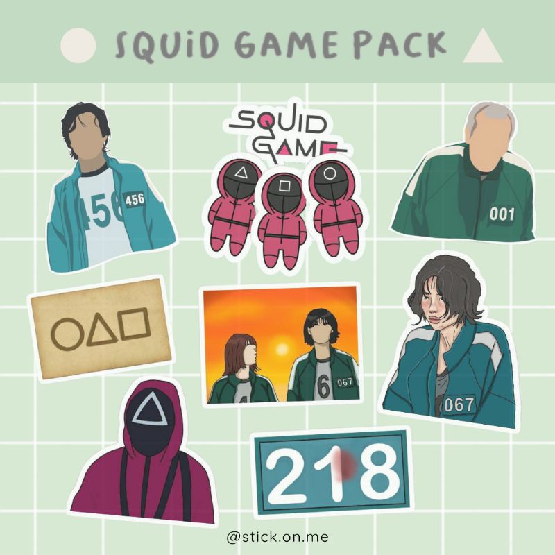 Ready STICKER DECO AESTHETIC JOURNAL SQUID GAME | Squid Game Sticker ...