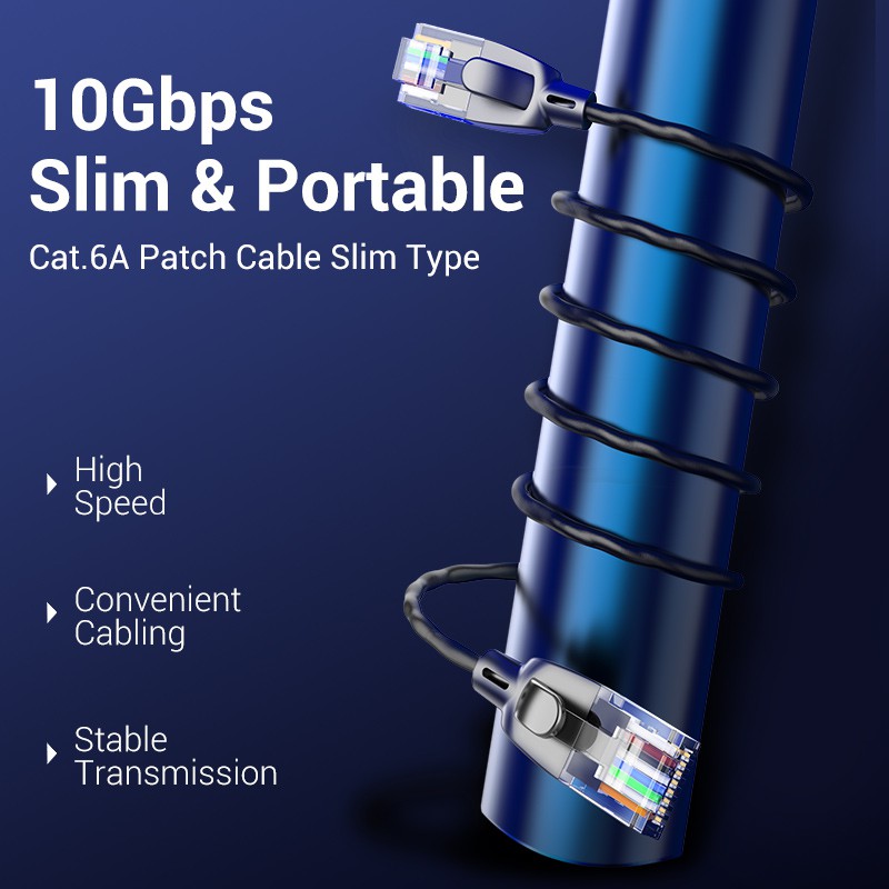 Vention Cat6A Ethernet Cable Ultra Slim Lan Cable UTP High Speed 10 ...