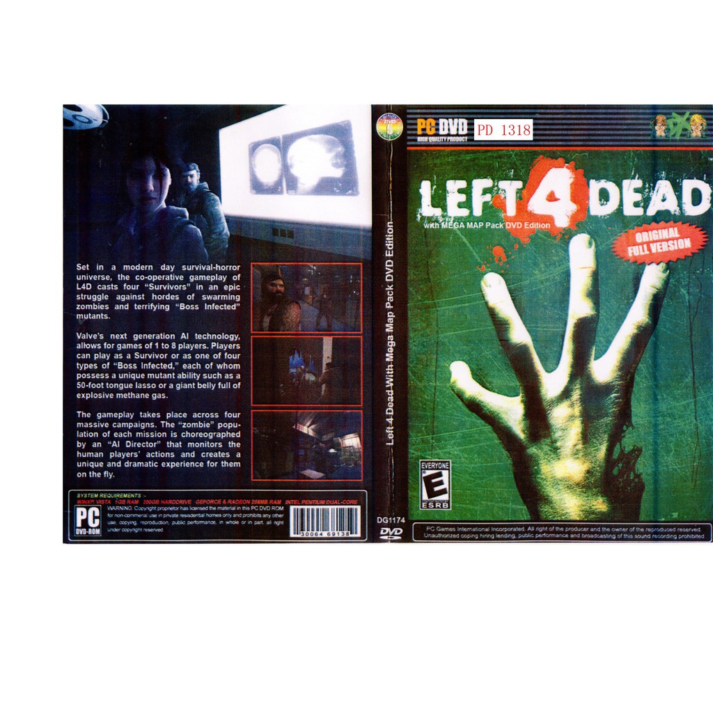 PC game LEFT 4 DEAD With Mega Map Pack Full Version - 1 DVD | Shopee ...