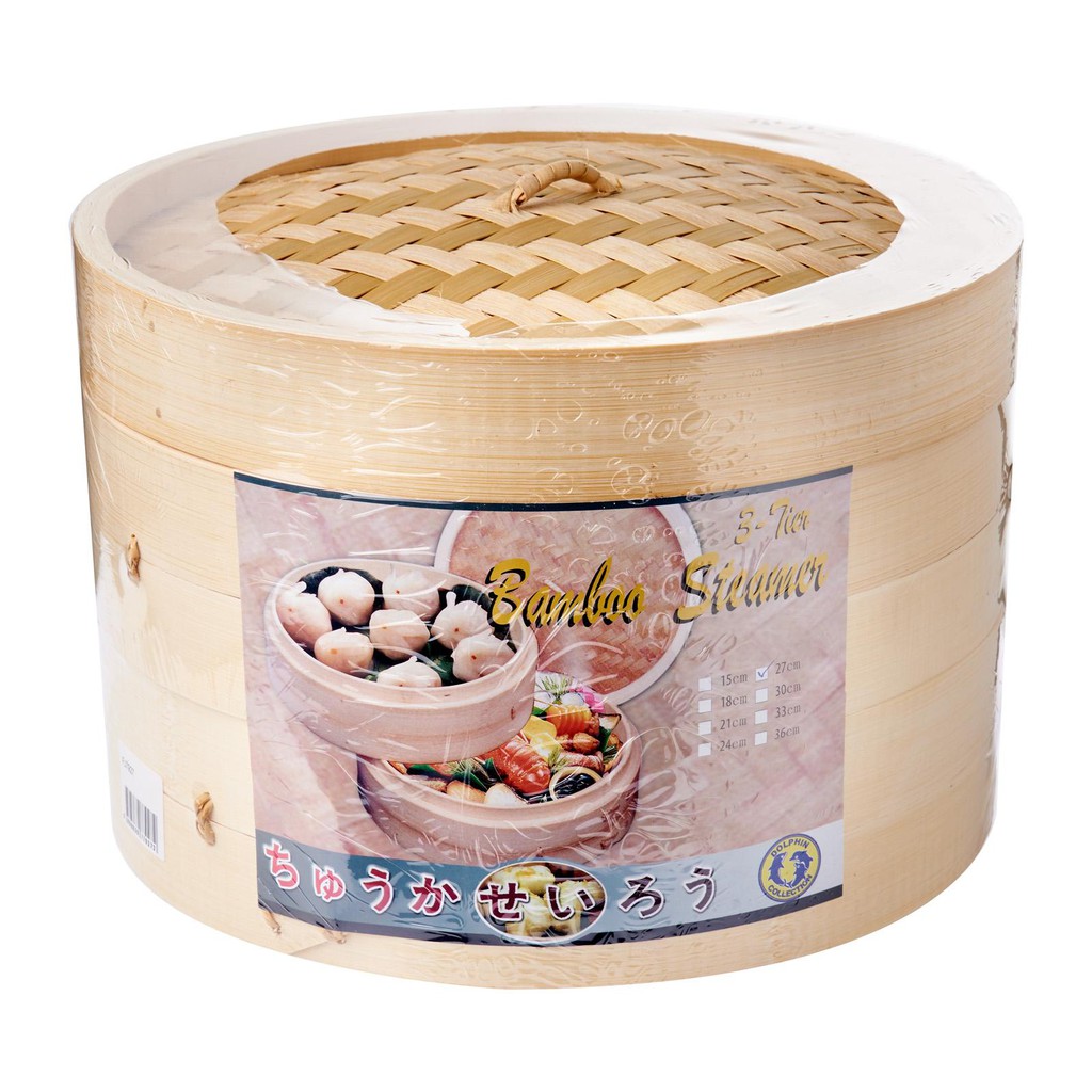 Dolphin Collection Bamboo Steamer 2-Tier With Cover 27Cm | Shopee Singapore