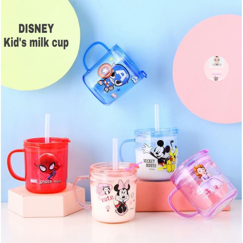 DISNEY Kid's Milk Cup 3D Cute Cartoon Tritan Cup (260ml) | Shopee Singapore